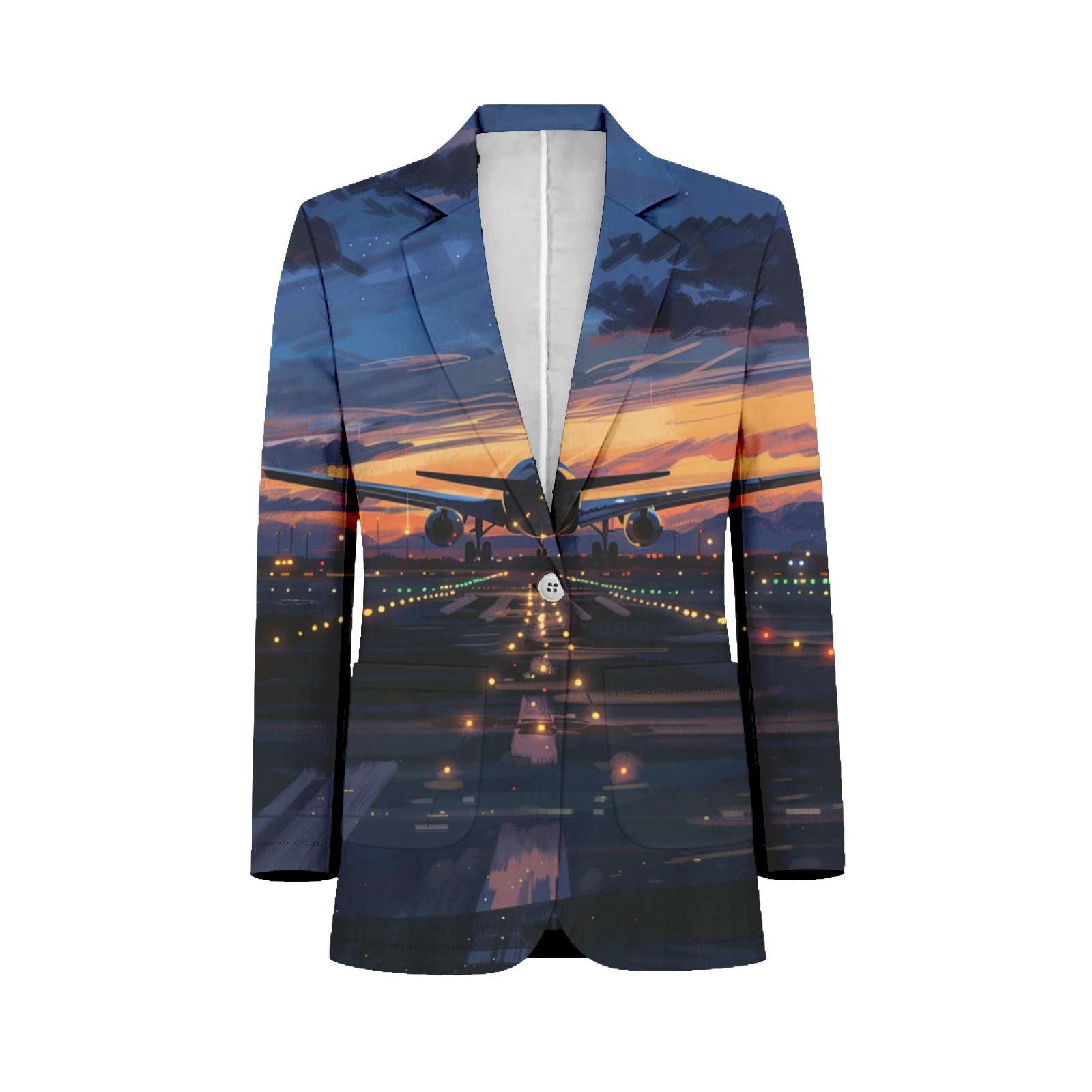Airplane Takeoff Customized Men's Suits full man Shawl Collar Gentleman ...
