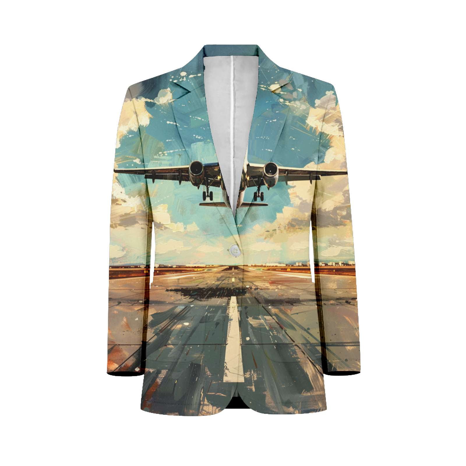 Airplane Takeoff Customized Men's Suits full man Shawl Collar Gentleman ...