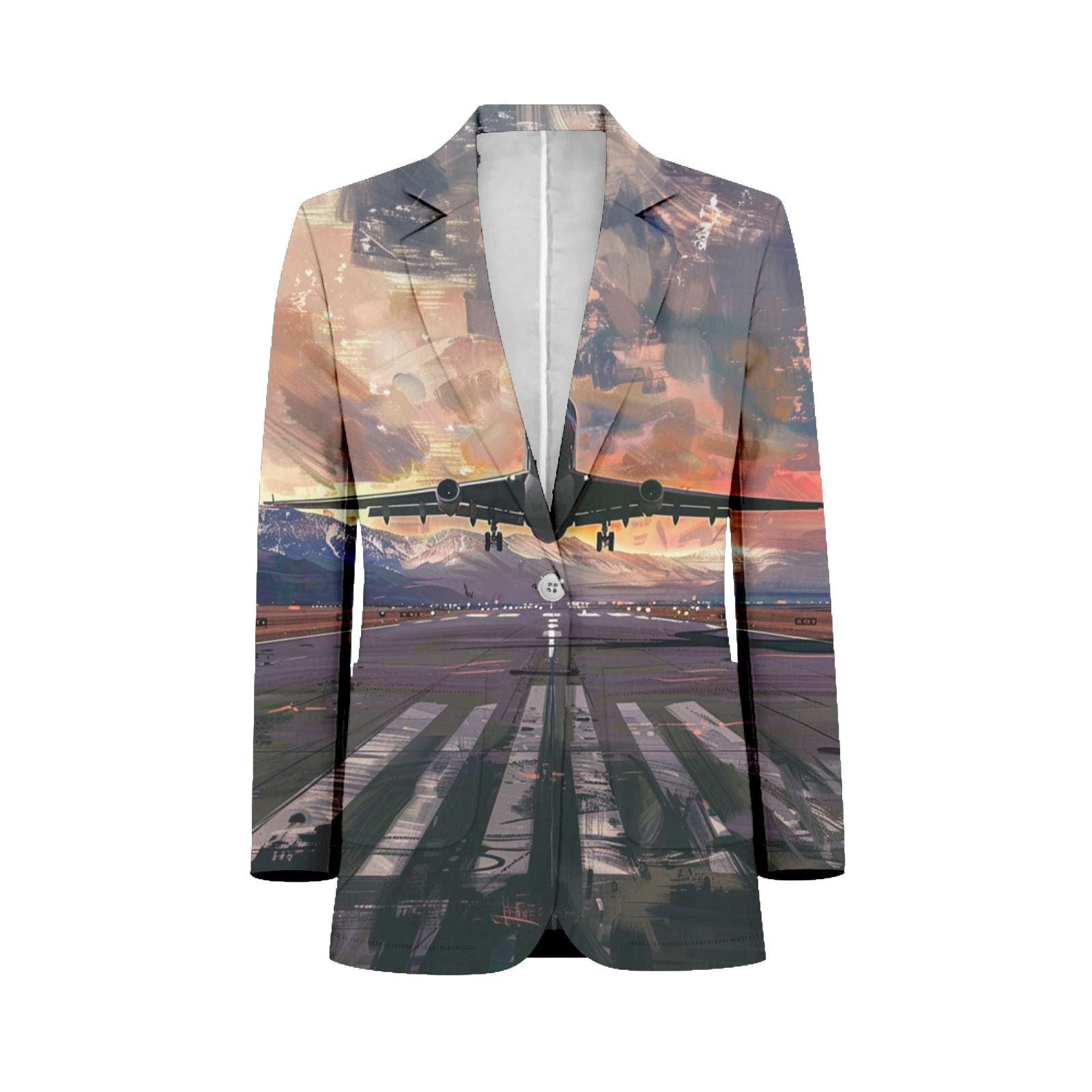 Airplane Takeoff Customized Men's Suits full man Shawl Collar Gentleman ...