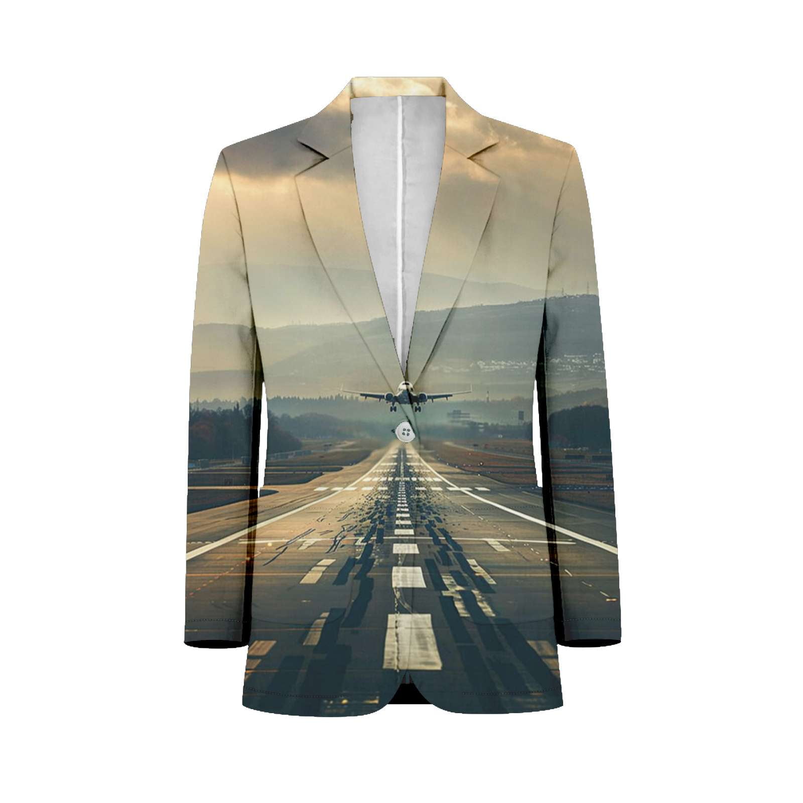 Airplane Takeoff Customized Men's Suits full man Shawl Collar Gentleman ...
