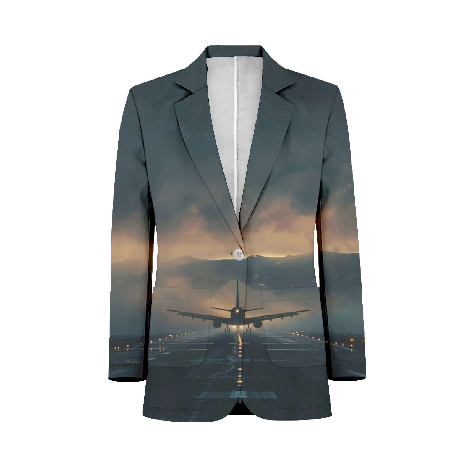 Airplane Takeoff Customized Men's Suits full man Shawl Collar Gentleman ...