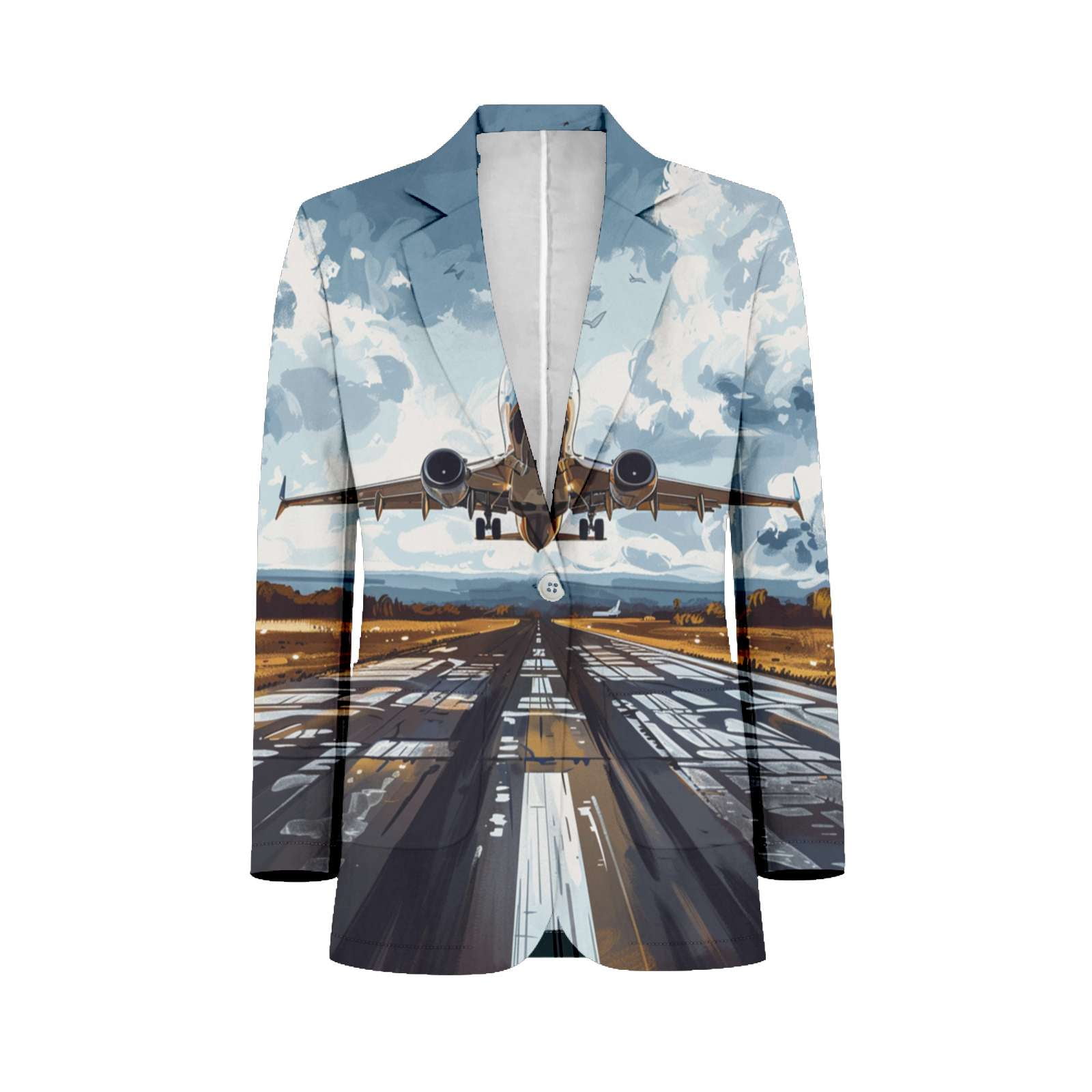 Airplane Takeoff Men Blazers Slim Clothing Summer Jacket Man Oversize ...