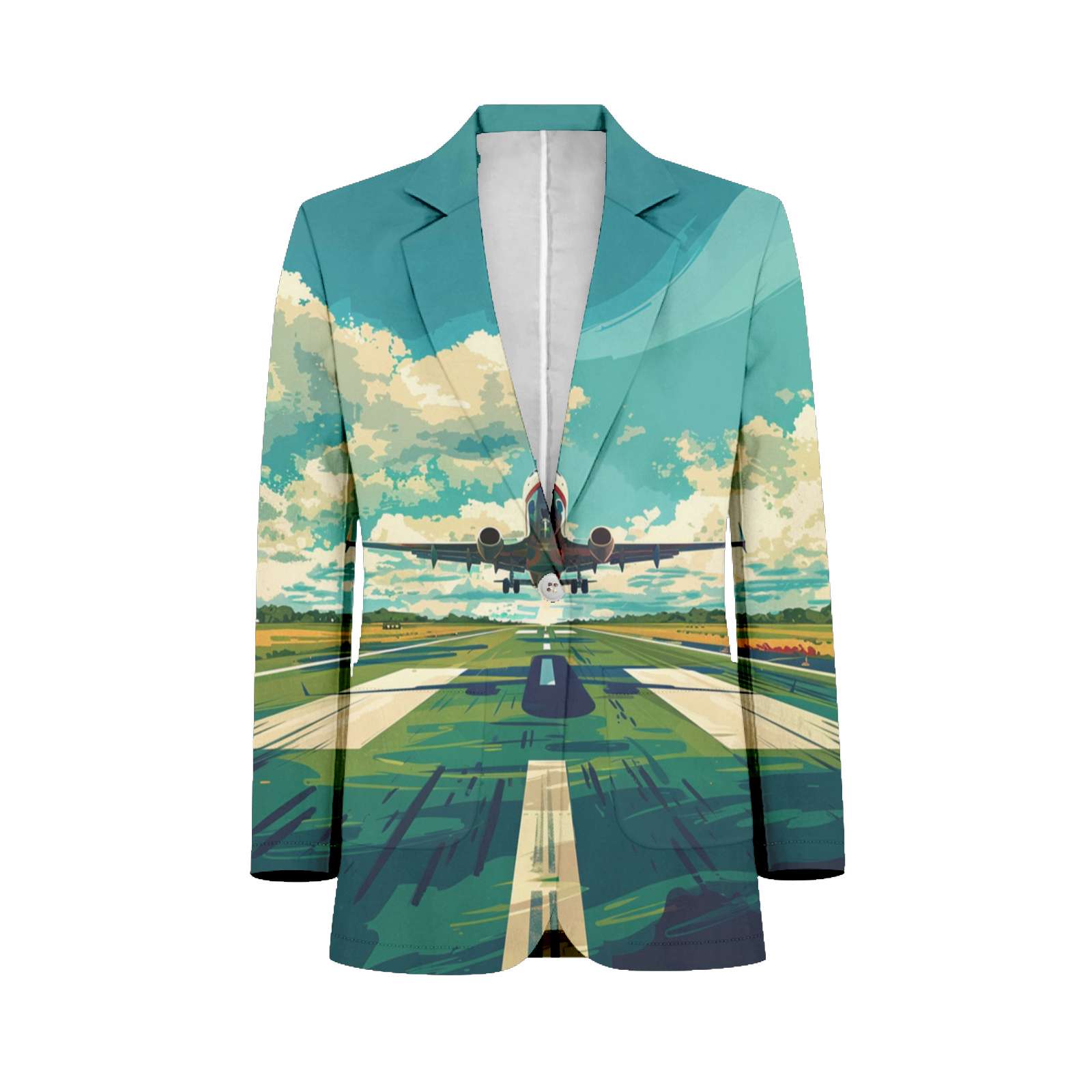 Airplane Takeoff Men's Suit Blazer Casual Party Wear Slim Fit Suit ...