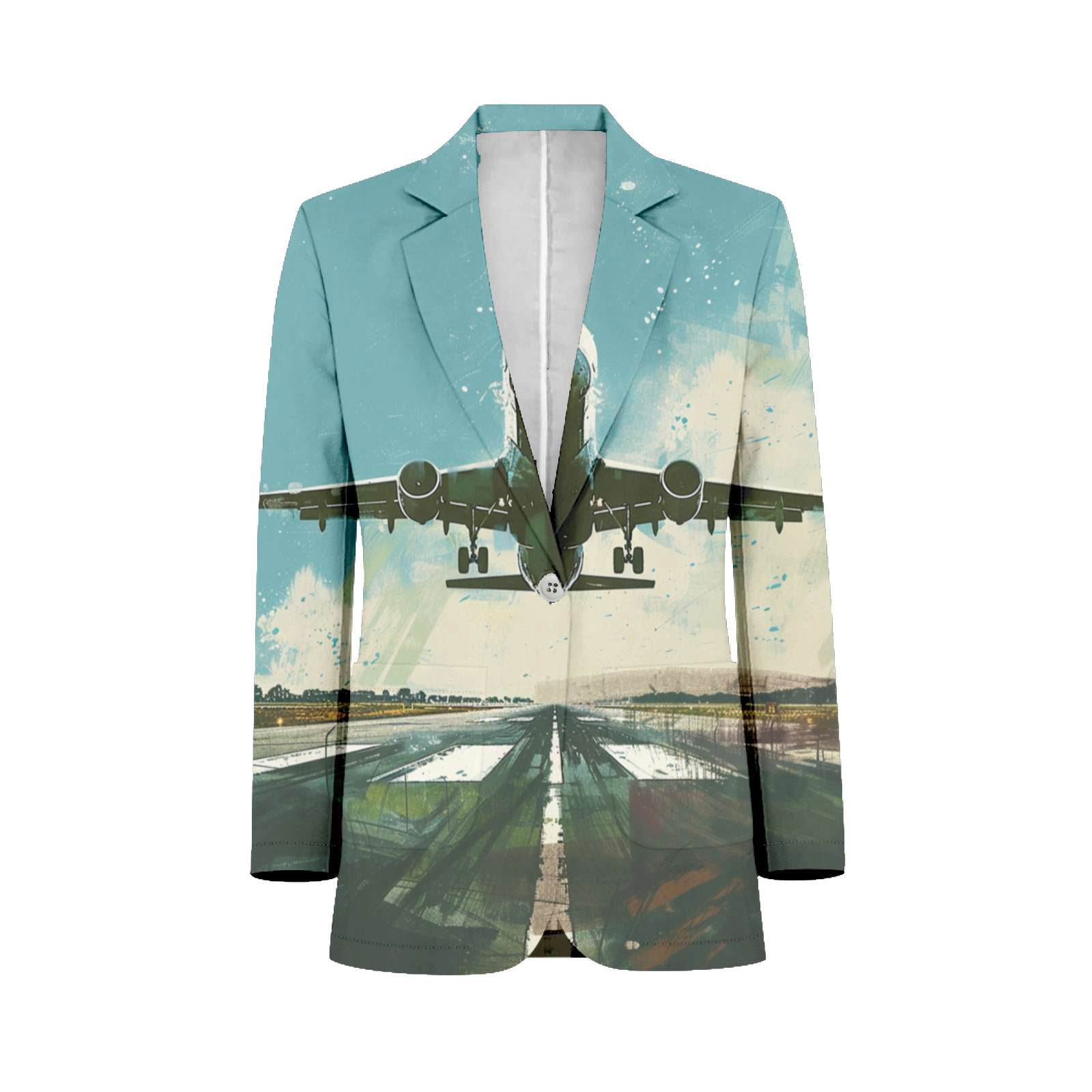 Airplane Takeoff Men's Suit Blazer Casual Party Wear Slim Fit Suit ...