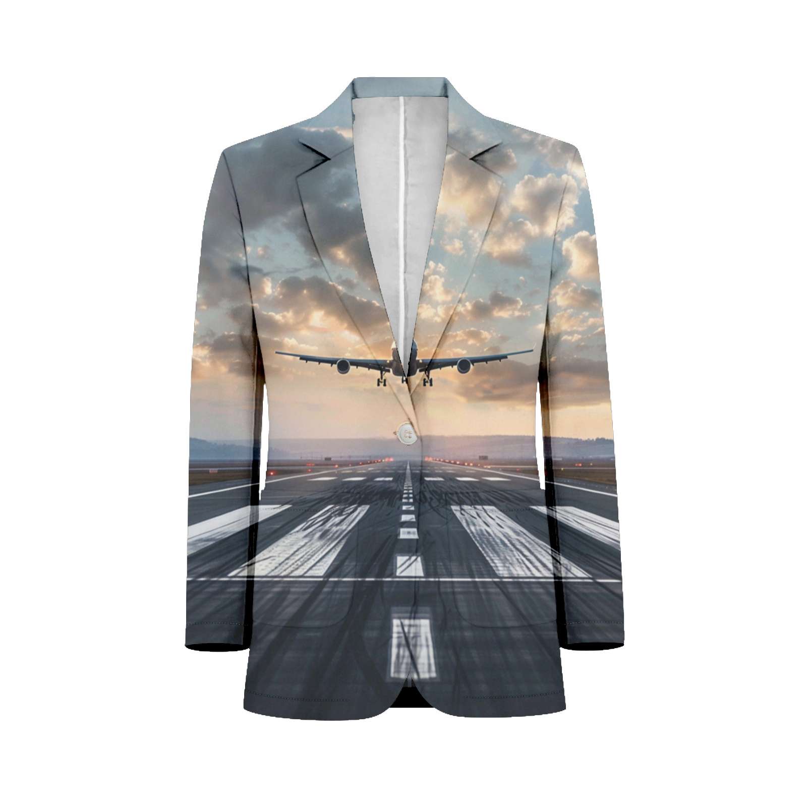 Airplane Takeoff Mens Suits Shawl Collar Slim Fit Suit Mens Groom ...
