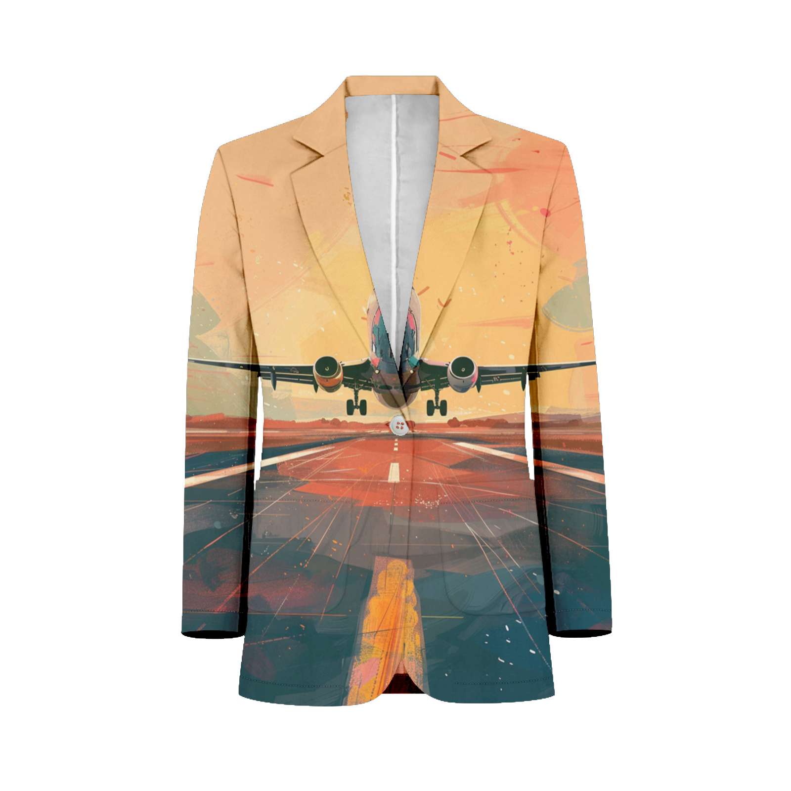 Airplane Takeoff Mens Suits Shawl Collar Slim Fit Suit Mens Groom ...