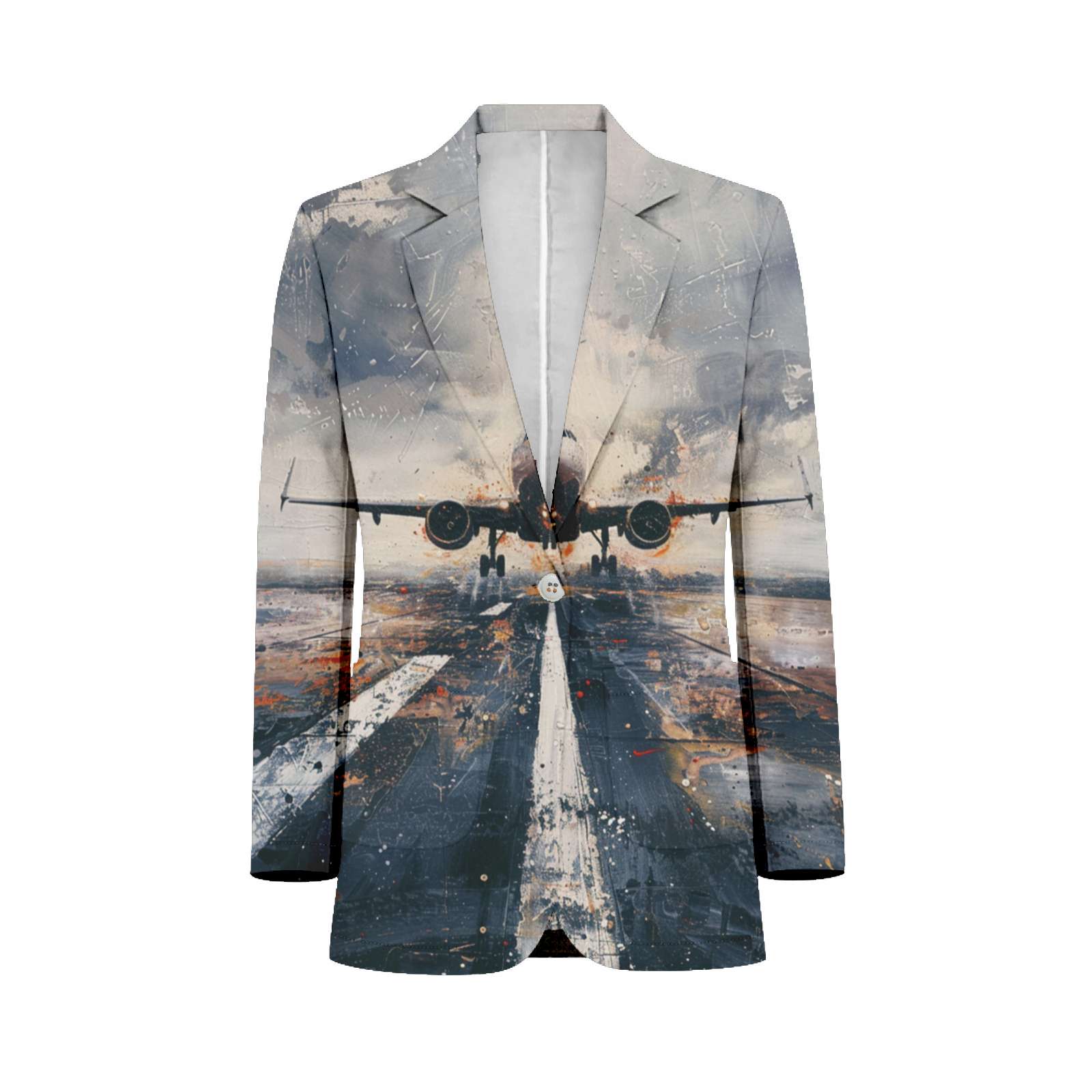 Airplane Takeoff Mens Suits Shawl Collar Slim Fit Suit Mens Groom ...