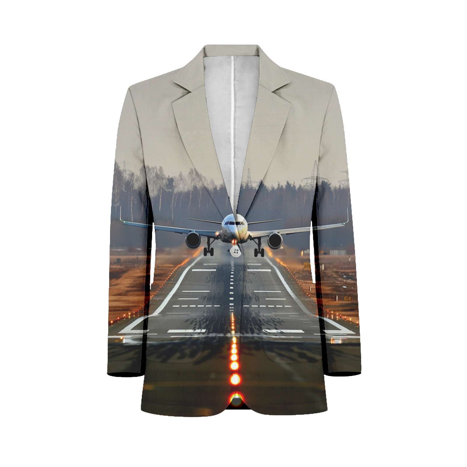 Airplane Takeoff Mens Suits Shawl Collar Slim Fit Suit Mens Groom ...