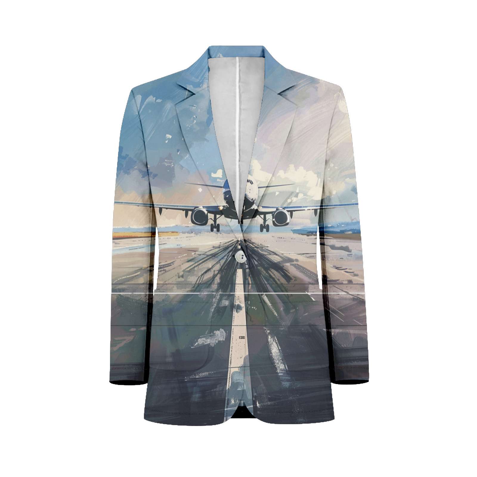 Airplane Takeoff Mens Suits Shawl Collar Slim Fit Suit Mens Groom ...