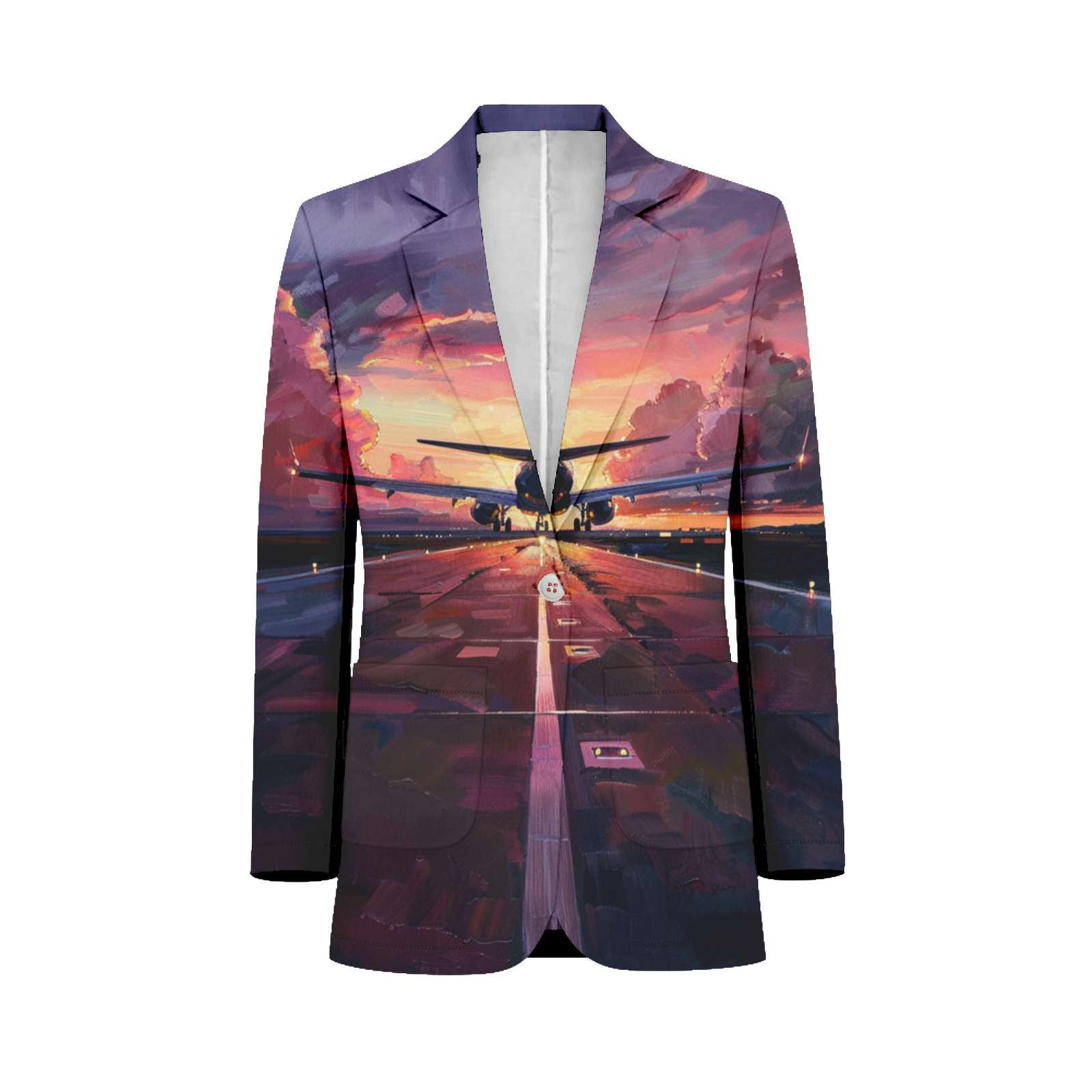 Airplane Takeoff Mens Suits Shawl Collar Slim Fit Suit Mens Groom ...