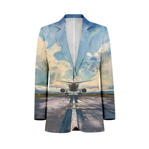 Airplane Takeoff Mens Suits Shawl Collar Slim Fit Suit Mens Groom ...