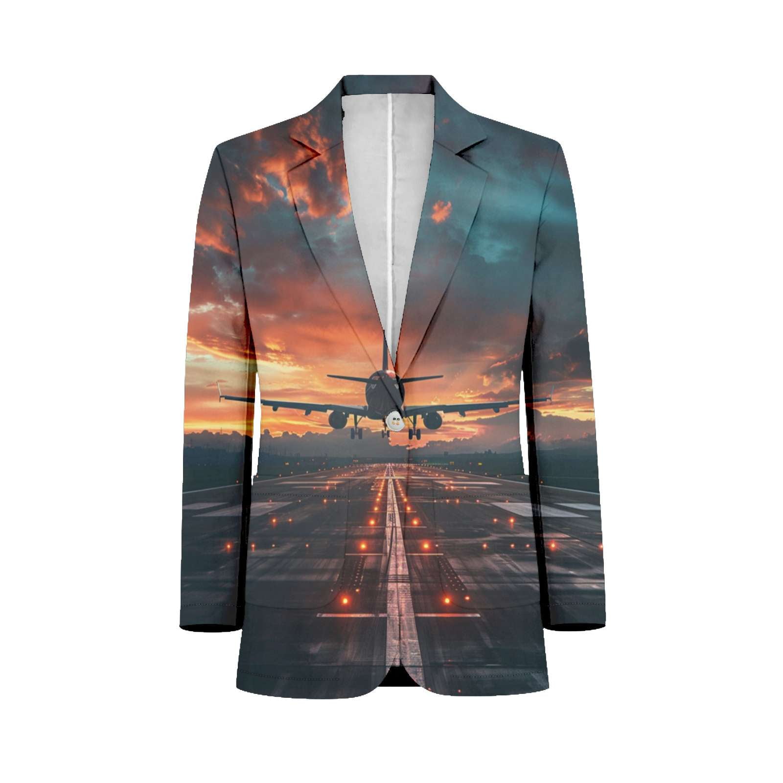 Airplane Takeoff Mens Suits Shawl Collar Slim Fit Suit Mens Groom ...