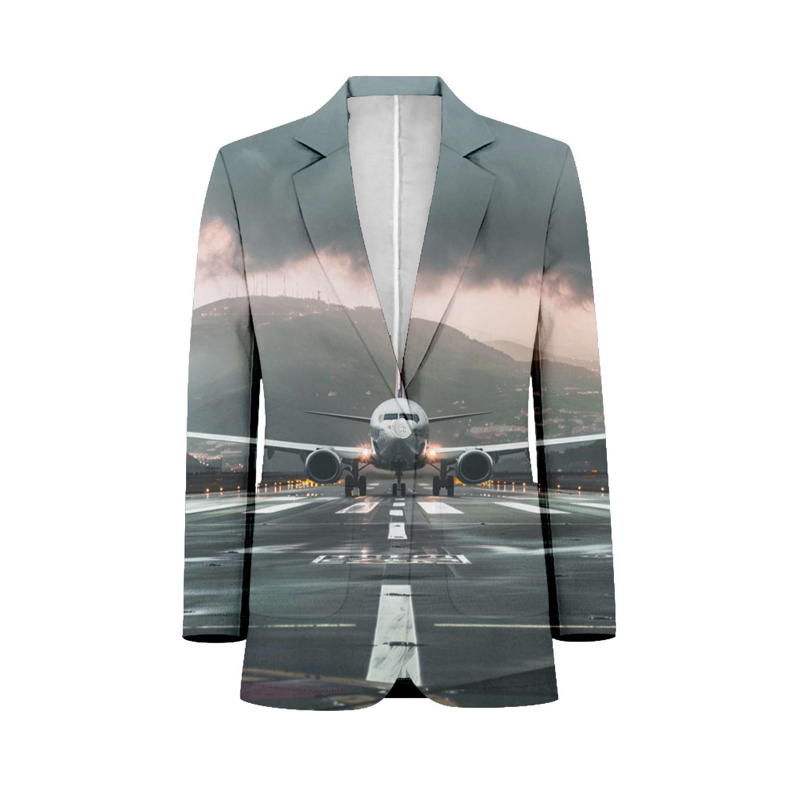 Airplane Takeoff Mens Suits Shawl Collar Slim Fit Suit Mens Groom ...