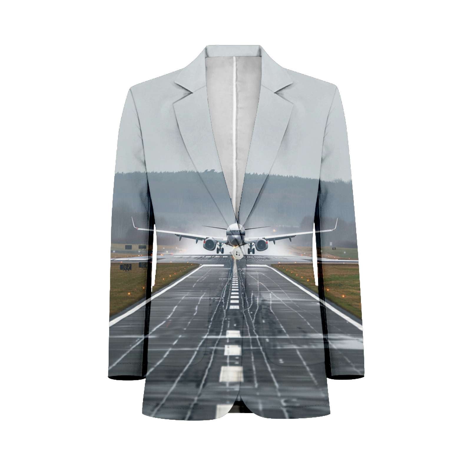 Airplane Takeoff Mens Suits Shawl Collar Slim Fit Suit Mens Groom ...