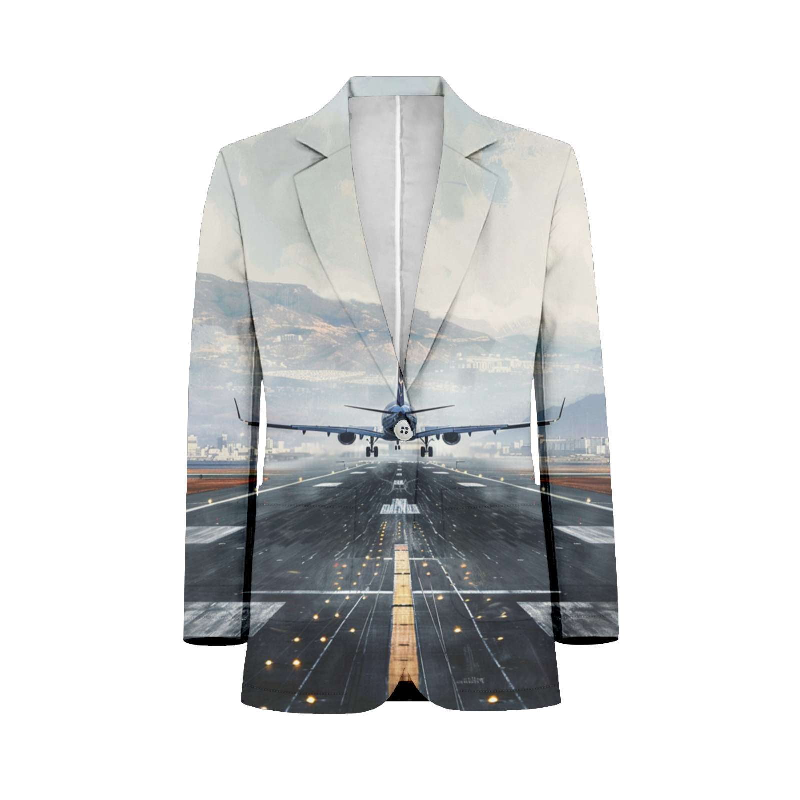 Airplane Takeoff Mens Suits Shawl Collar Slim Fit Suit Mens Groom ...