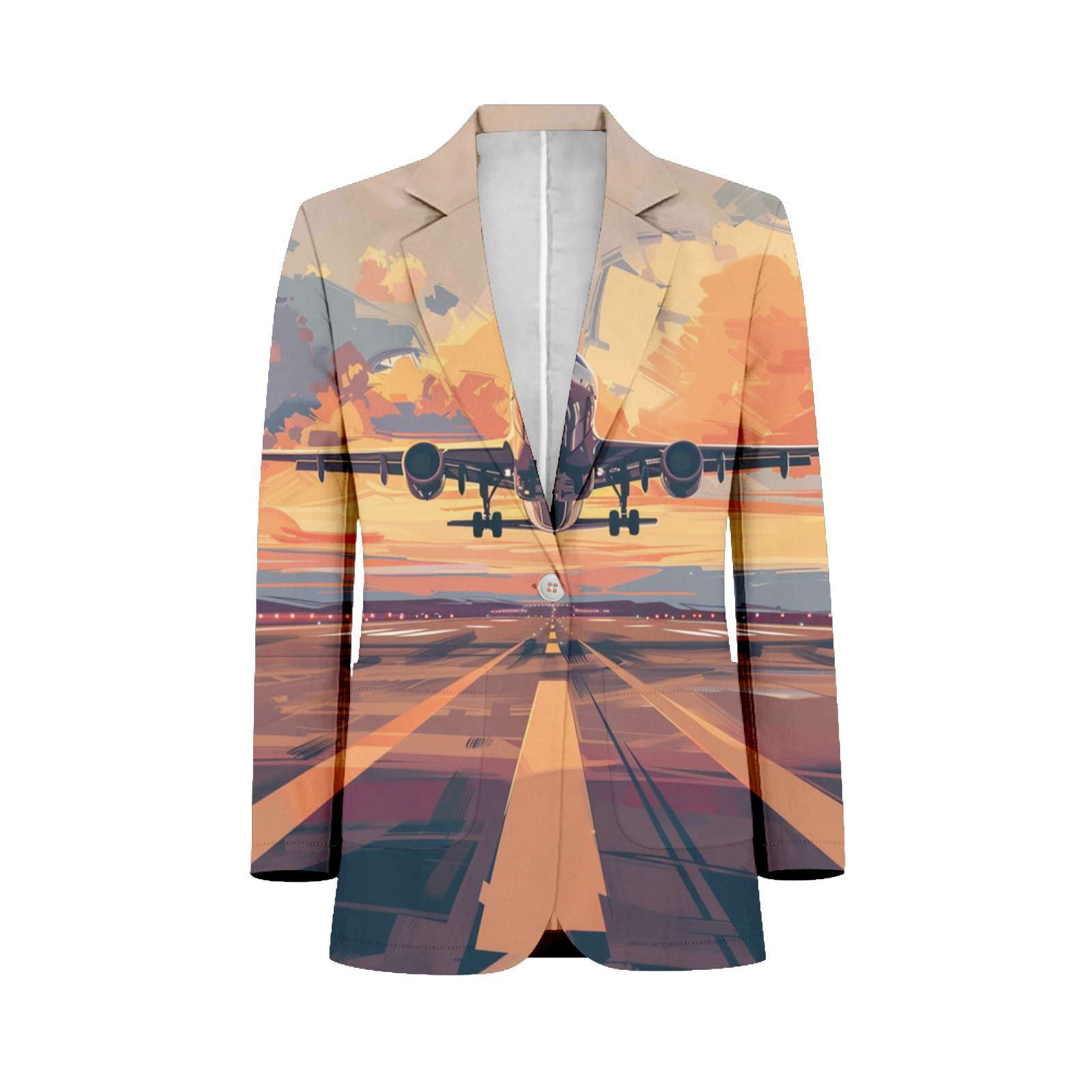 Airplane Takeoff Mens Suits Shawl Collar Slim Fit Suit Mens Groom ...