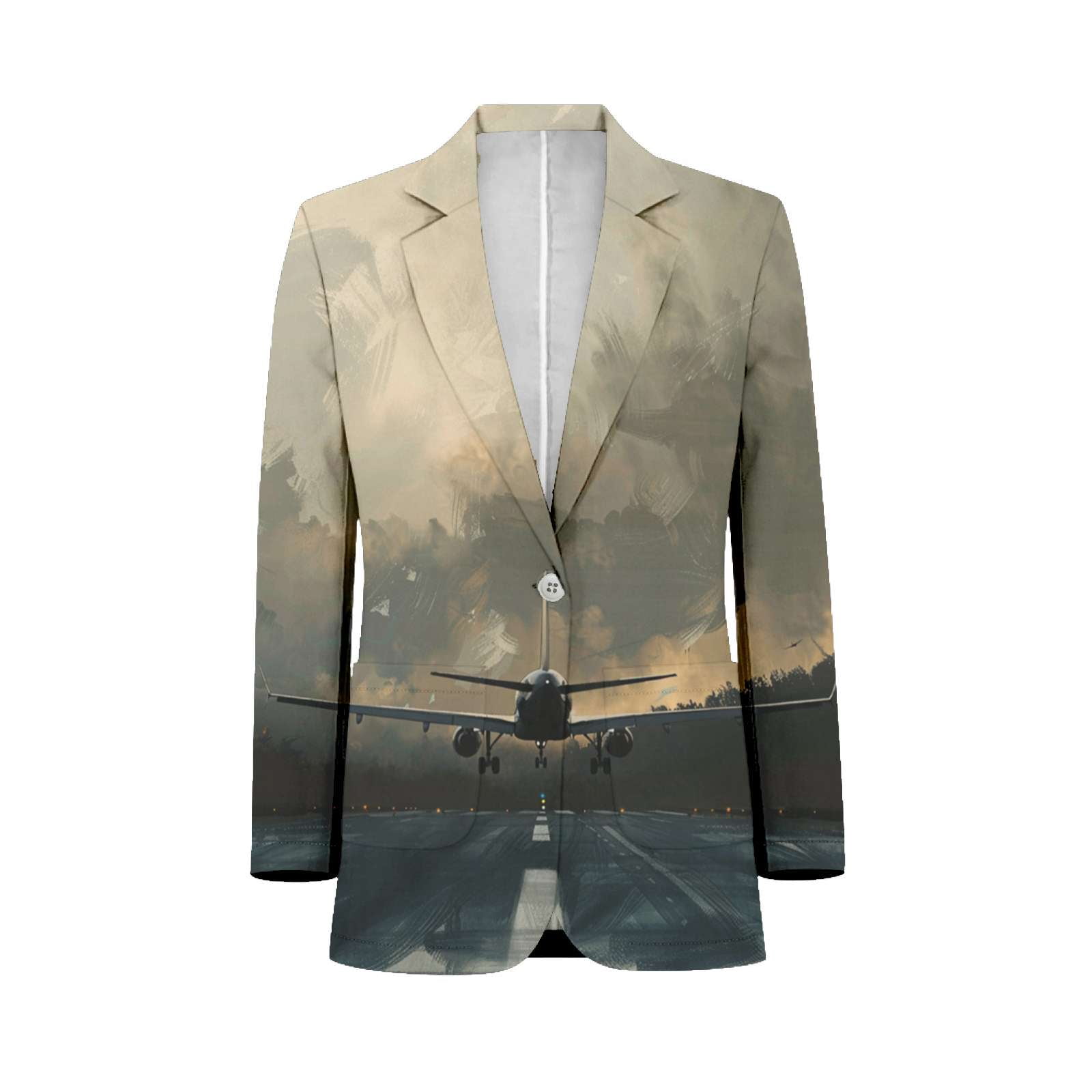 Airplane Takeoff Mens Suits Shawl Collar Slim Fit Suit Mens Groom ...