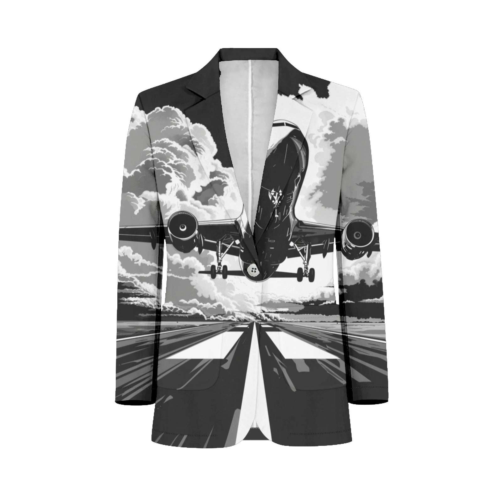 Airplane Takeoff Mens Suits Shawl Collar Slim Fit Suit Mens Groom ...