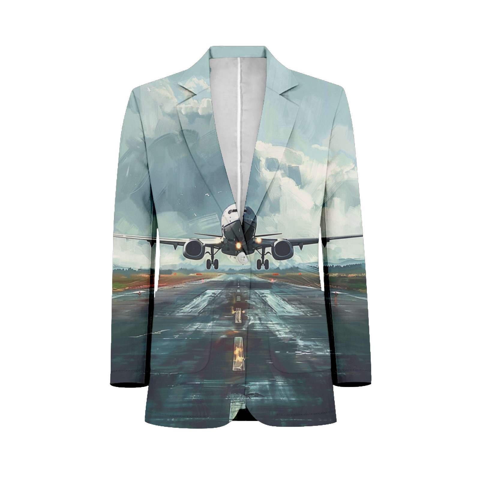 Airplane Takeoff Mens Suits Shawl Collar Slim Fit Suit Mens Groom ...