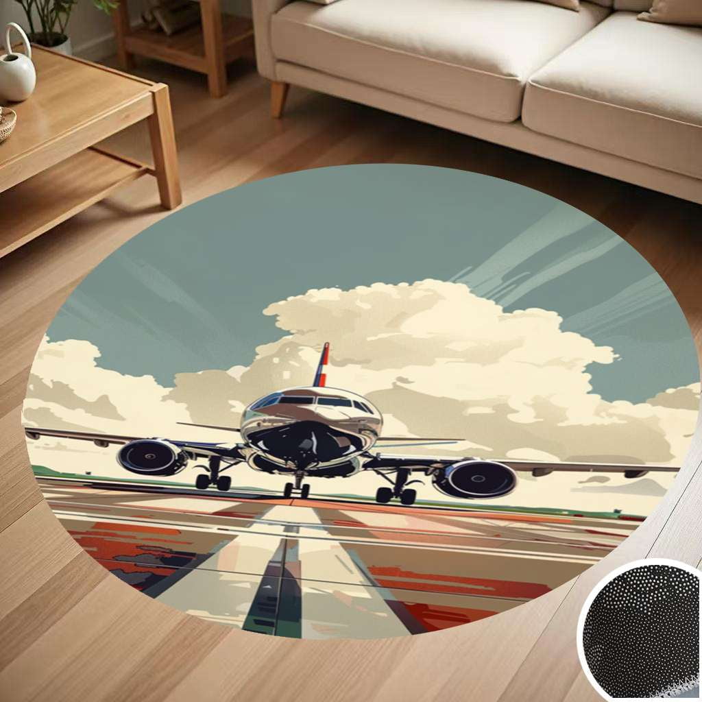 Airplane Takeoff Round Carpet Living Room Bedroom Home Decoration ...