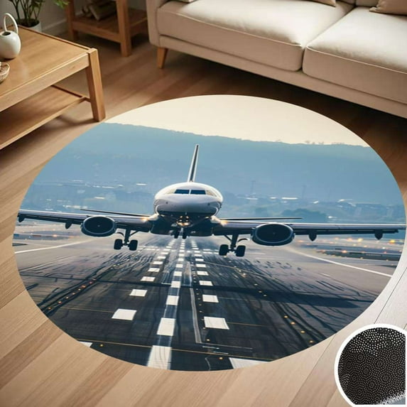 Airplane Takeoff Round Carpet Living Room Bedroom Home Decoration ...