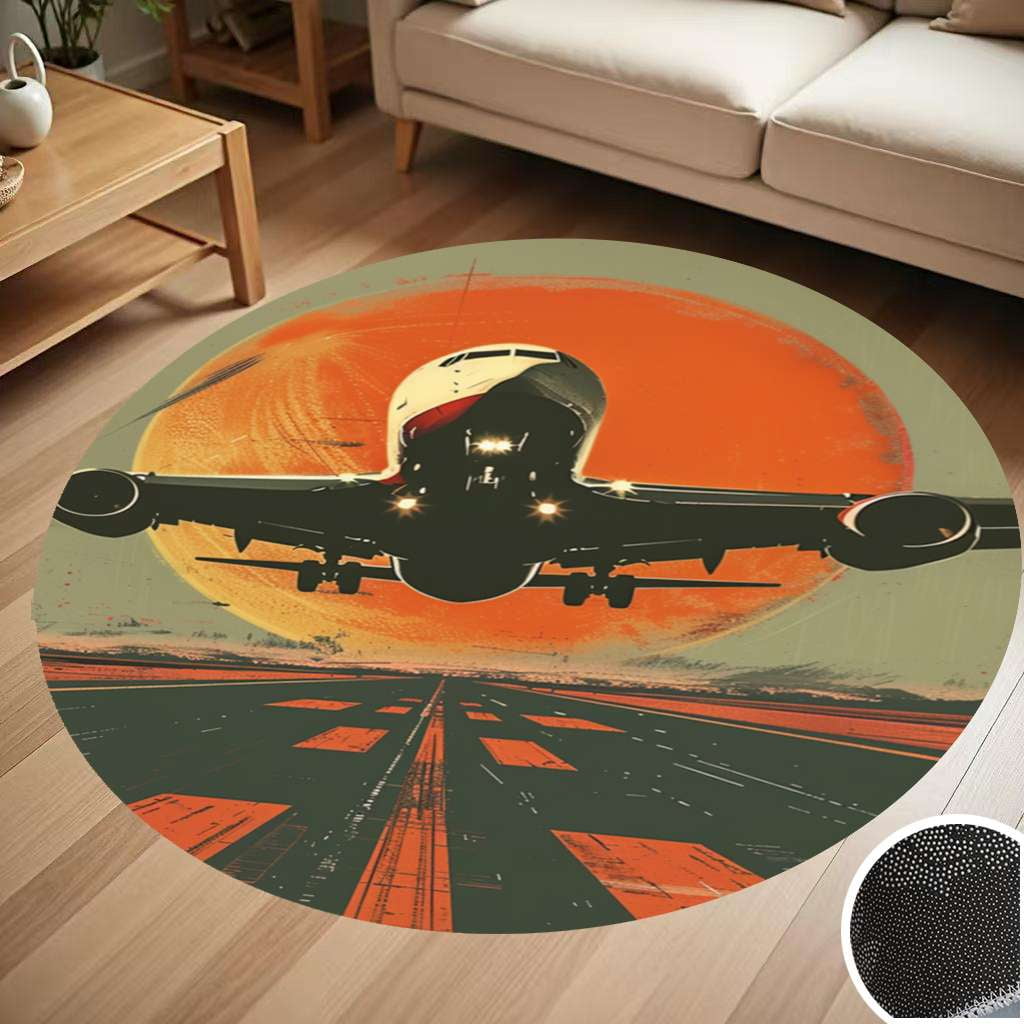Airplane Takeoff Round Carpet Living Room Bedroom Home Decoration ...