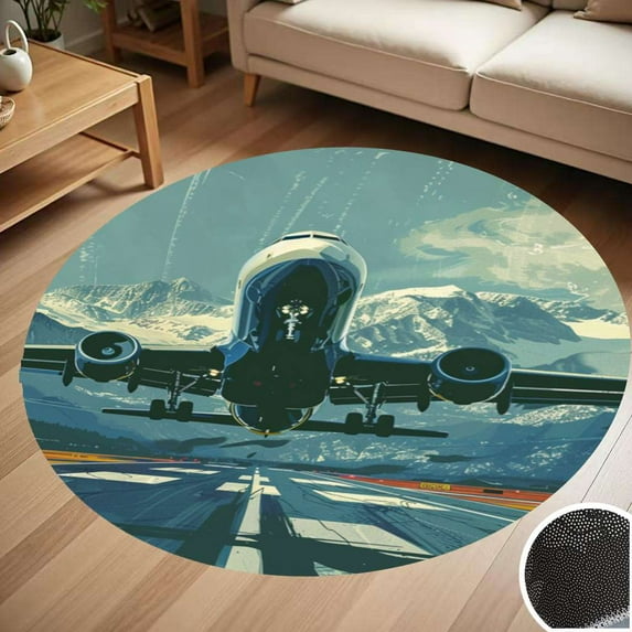 Airplane Takeoff Round Carpet Living Room Bedroom Home Decoration ...