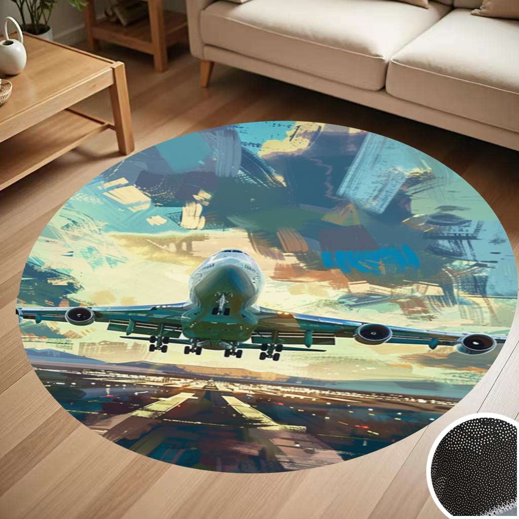 Airplane Takeoff Round Carpet Living Room Bedroom Home Decoration ...