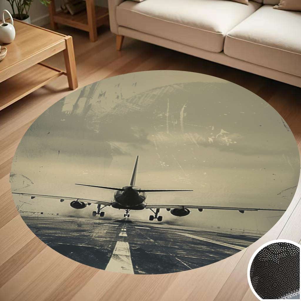 Airplane Takeoff Round Carpet Living Room Bedroom Home Decoration ...