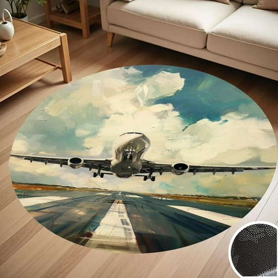 Airplane Takeoff Round Carpet Living Room Bedroom Home Decoration ...