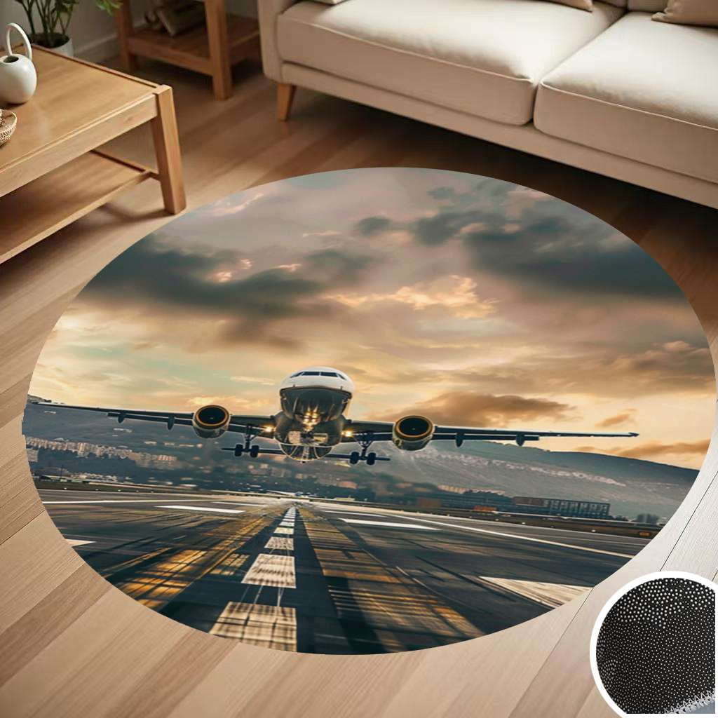 Airplane Takeoff Round Carpet Living Room Bedroom Home Decoration ...