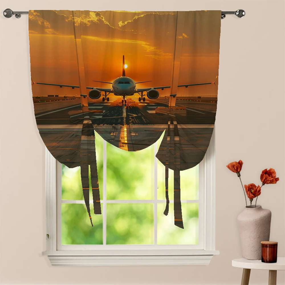 Airplane Takeoff Window Curtain for Living Room Roman Curtain Kitchen ...
