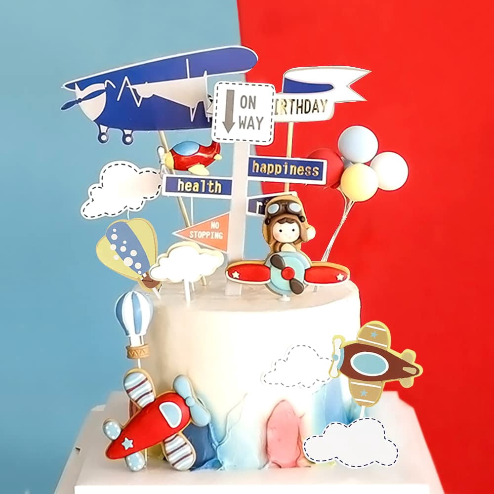 Airplane Themed Cake Toppers - Set RST1 of 20 - Airplanes, Hot Air ...