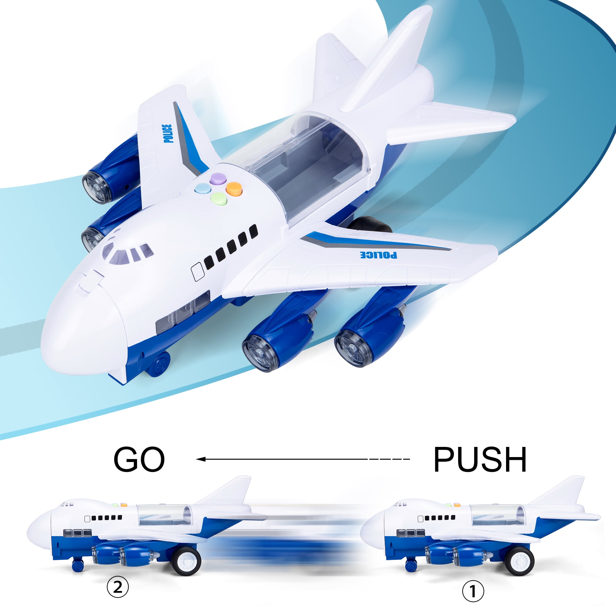 Airplane Toy, Aeroplane Toys for Boys, Transport Cargo Airplane Car ...