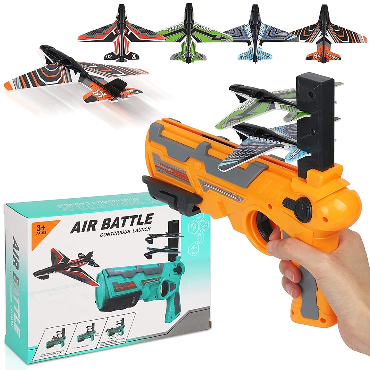 Airplane Toy Plane Ejection Glider Launcher For Kids Outdoors - Blue ...