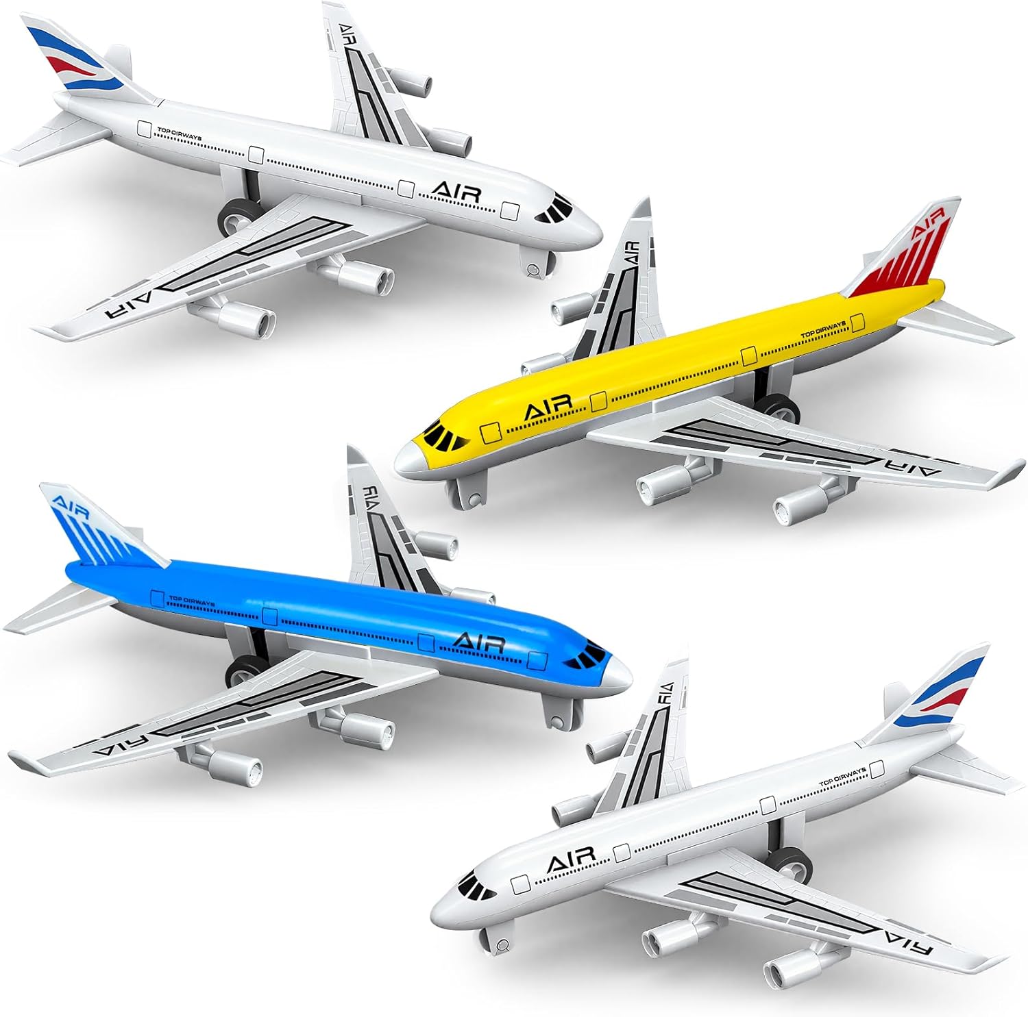 Airplane Toys, Metal Plane Pull Back Airplane Toys for 3 4 5 6 7 Years ...