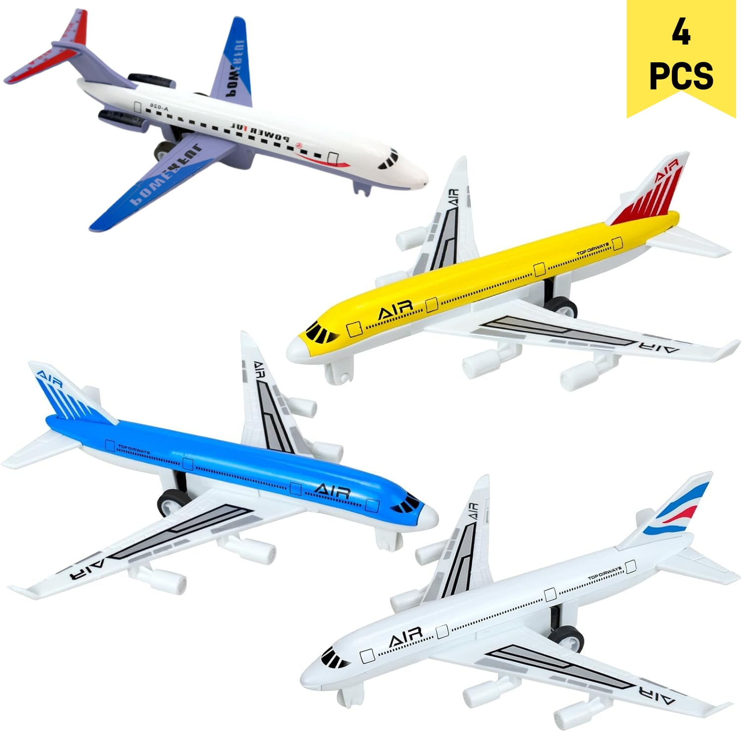 Airplane Toys, Metal Plane Pull Back Airplane Toys for 3 4 5 6 Years ...