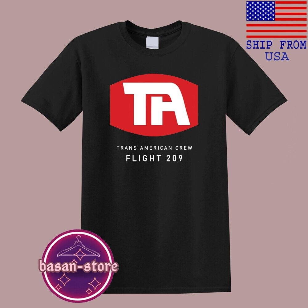 Airplane! Trans American Crew Flight 209 Men's Black T-Shirt Size S-5XL ...