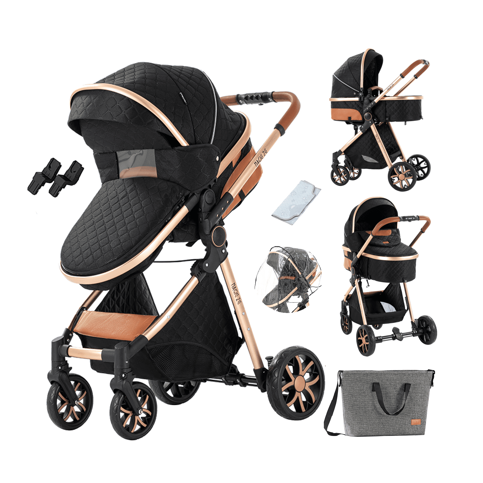 Airplane Travel Folding Baby Stroller 2 in 1 with Sleeping Basket ...