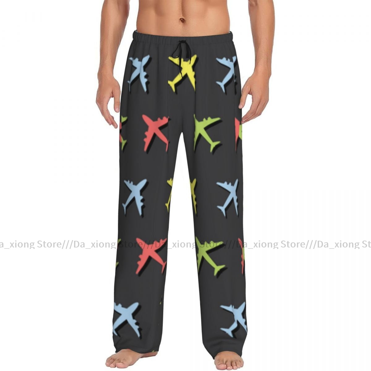 Airplane Traveling Background Mens Pajamas Pyjamas Pants Lounge Pants ...