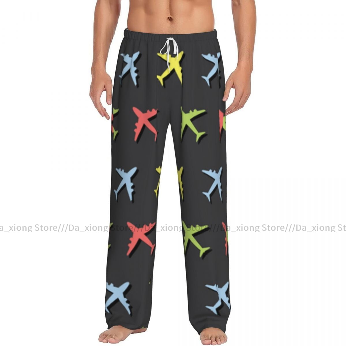 Airplane Traveling Background Mens Pajamas Pyjamas Pants Lounge Pants ...