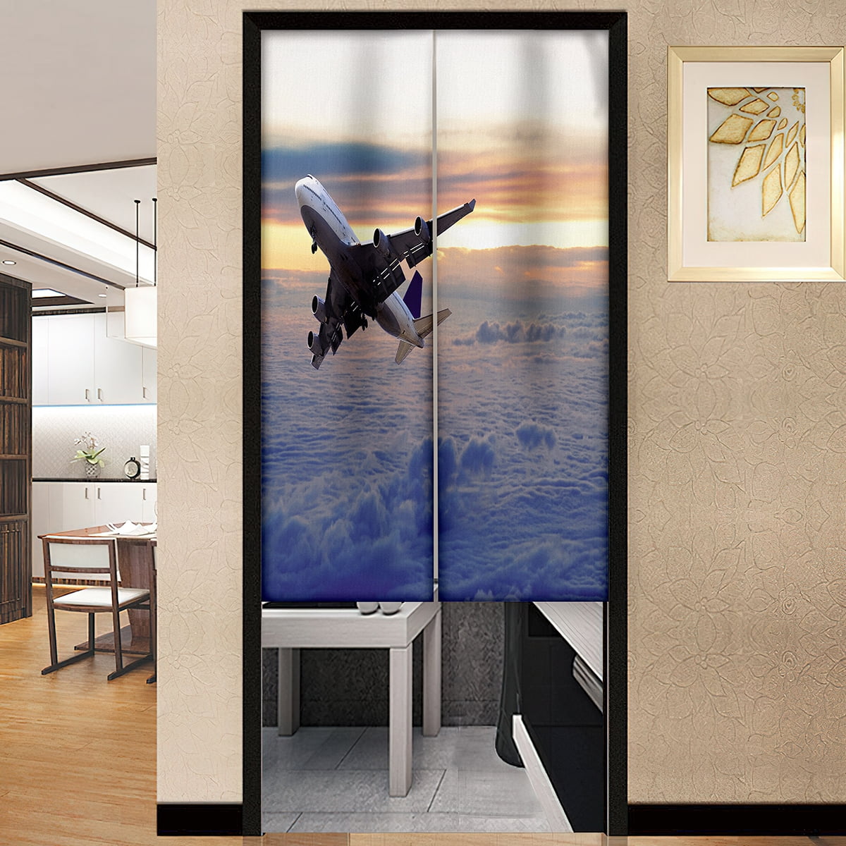 Airplane Trees Print Door Curtain Passenger Airplanes Sky Partition ...