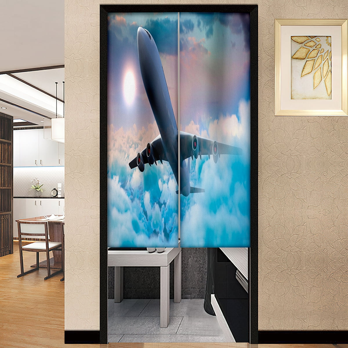 Airplane Trees Print Door Curtain Passenger Airplanes Sky Partition ...