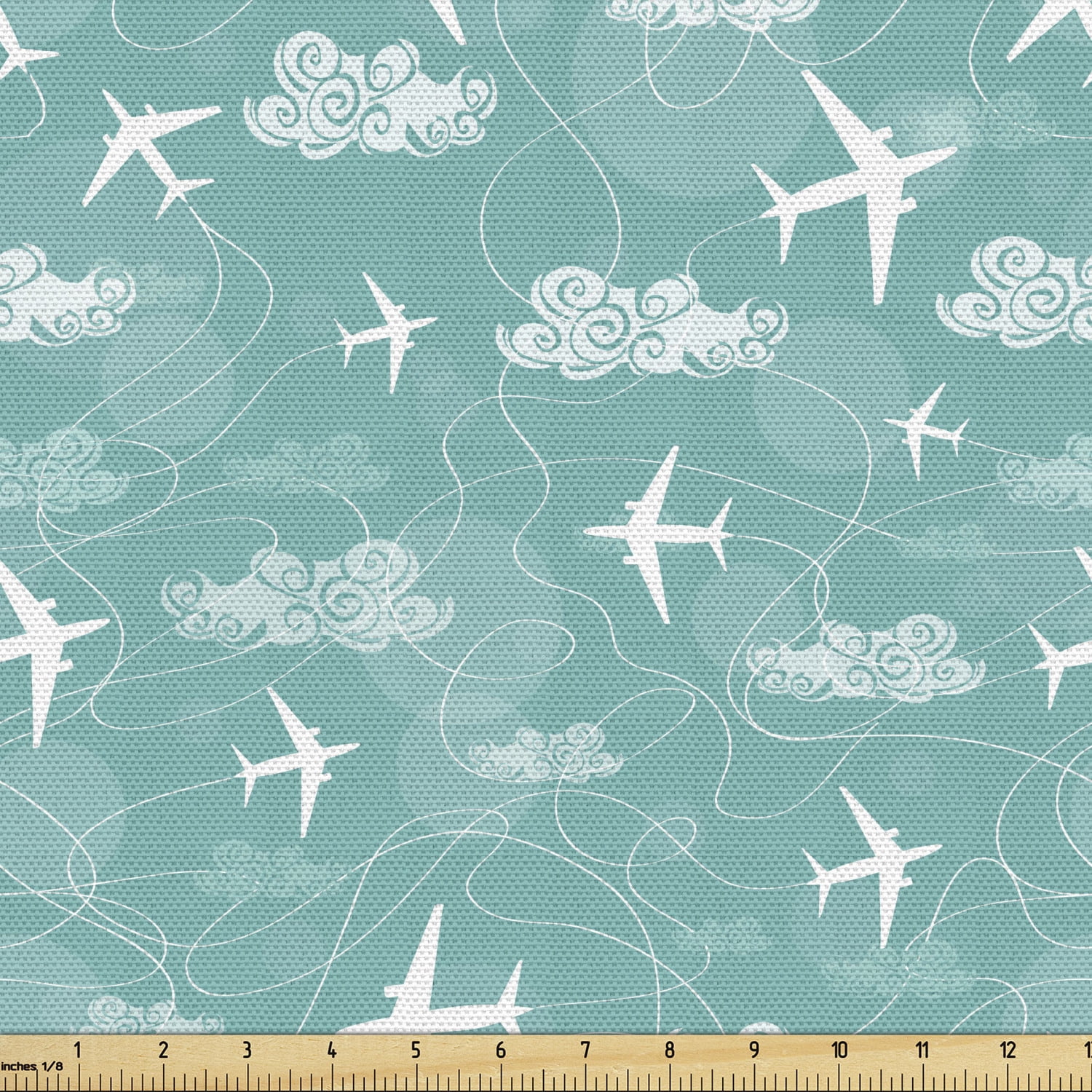 Ambesonne Airplane Fabric by the Yard Upholstery, Disoriented Jet ...