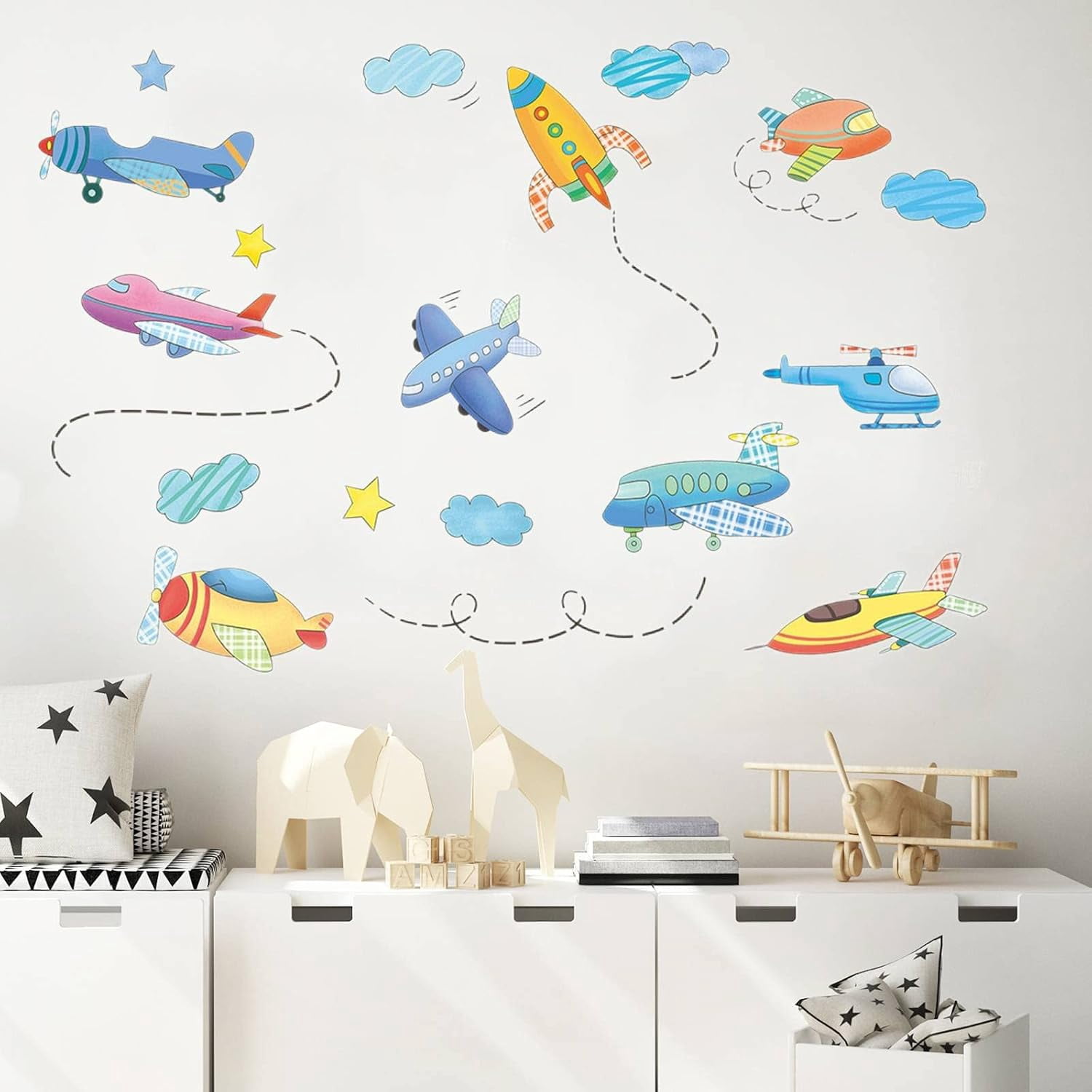 Airplane Wall Decals Plane Wall Stickers for Bedroom Wall Art Mural for ...