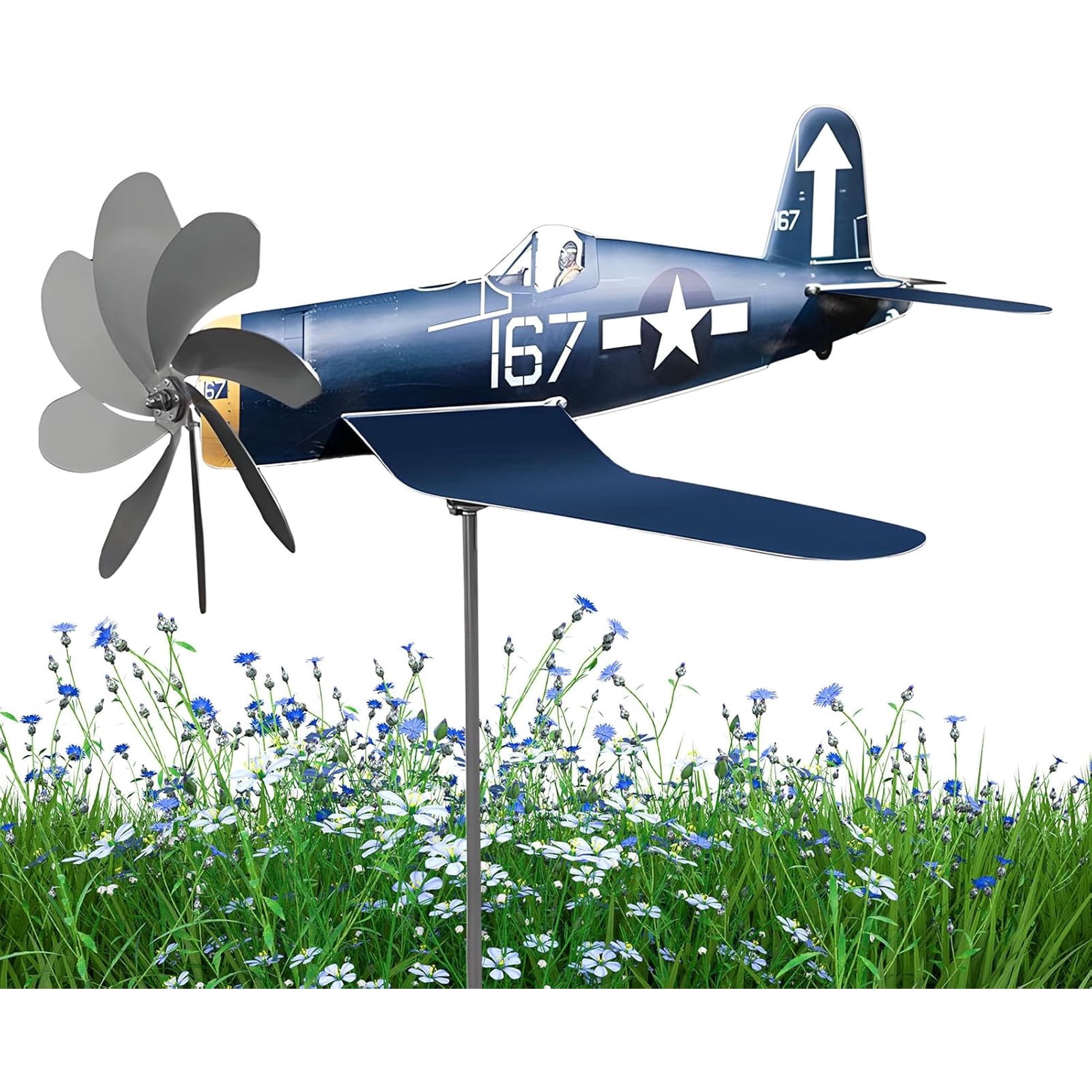 Airplane Wind Spinner, Airplane Weather Vane for Yard Garden, Wind ...