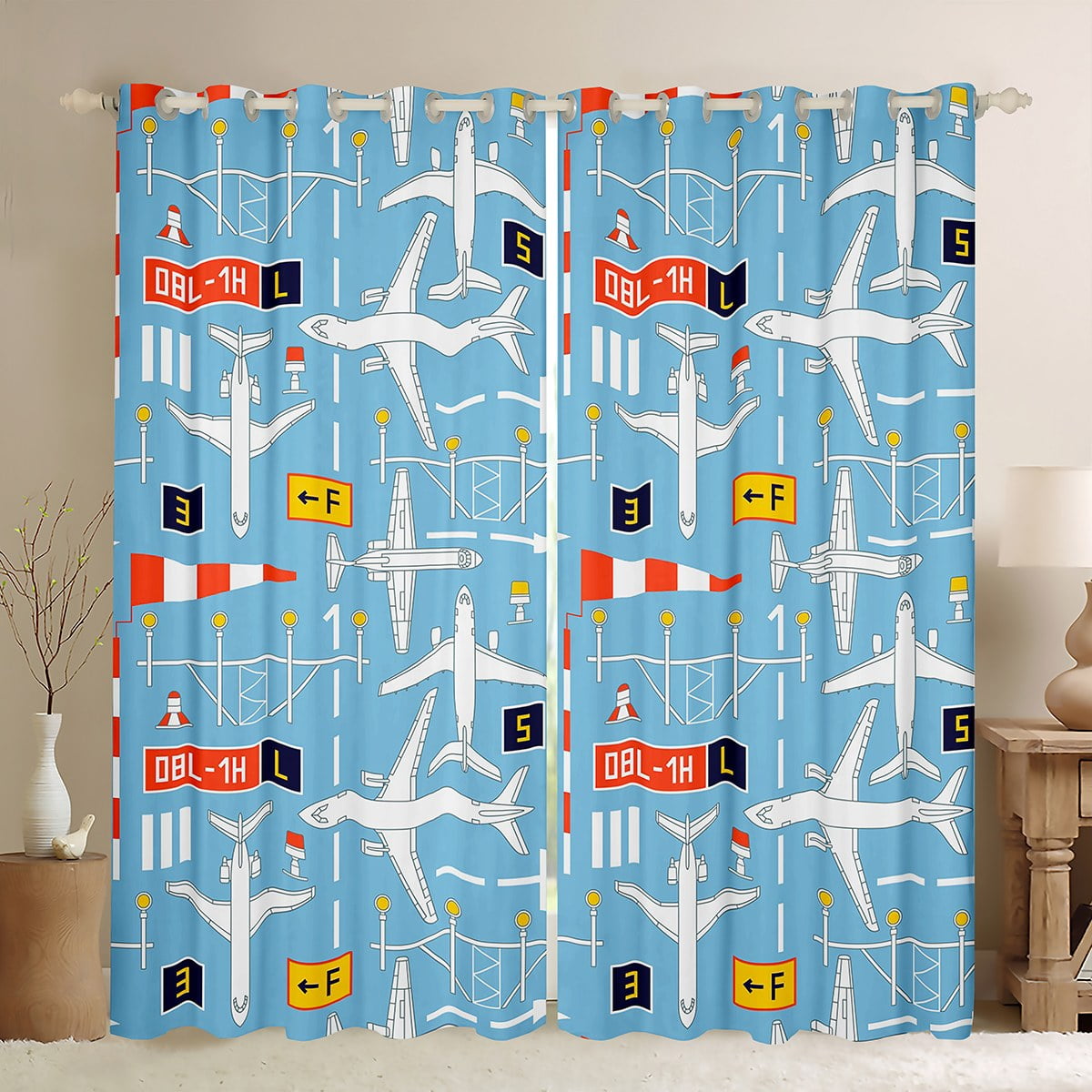 Airplane Window Curtains & Drapes 52"x84" Set of 2 Panels Passenger ...