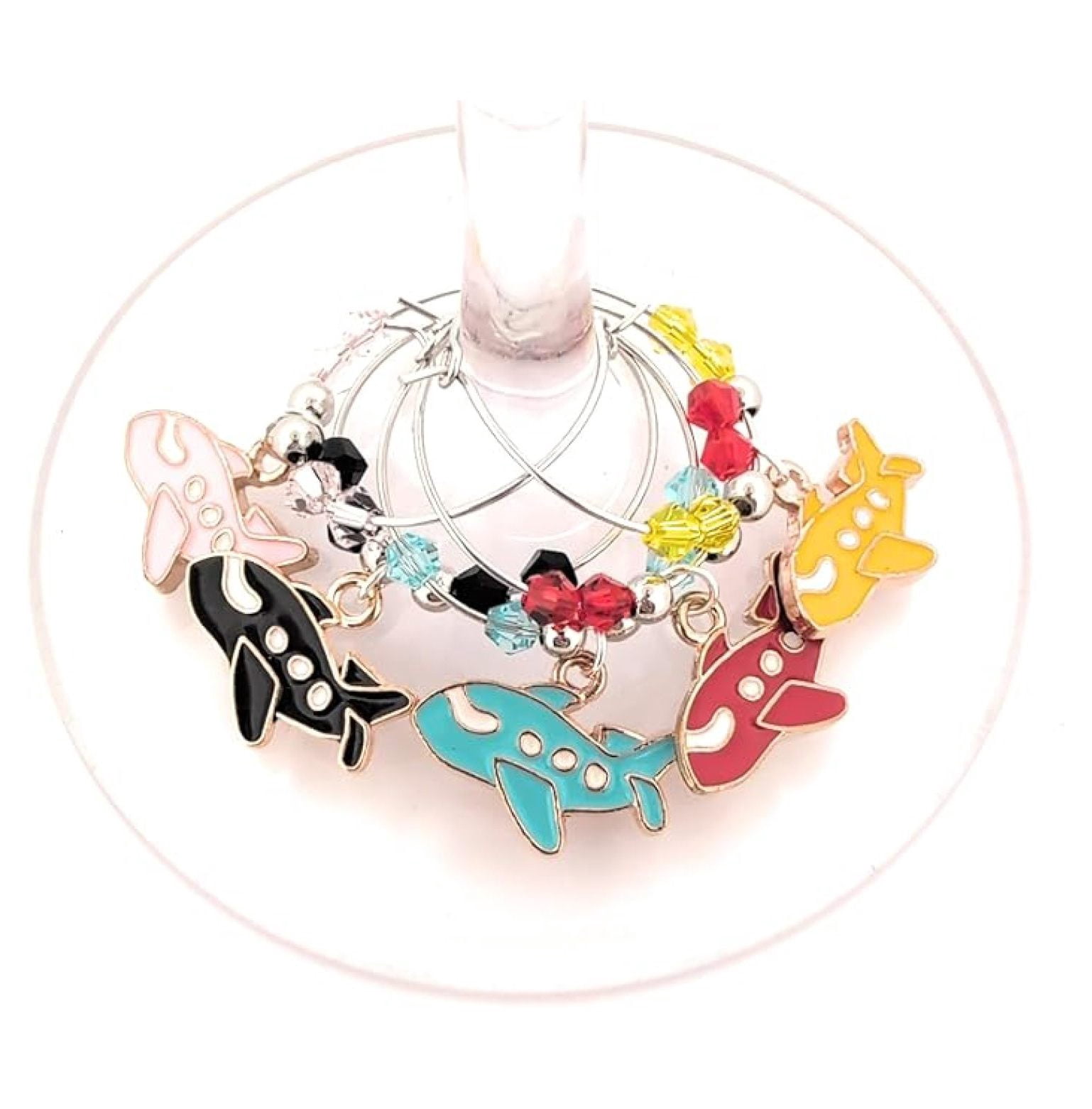 Airplane Wine Charms for Travel Lovers, Flight Attendant and Gifts ...