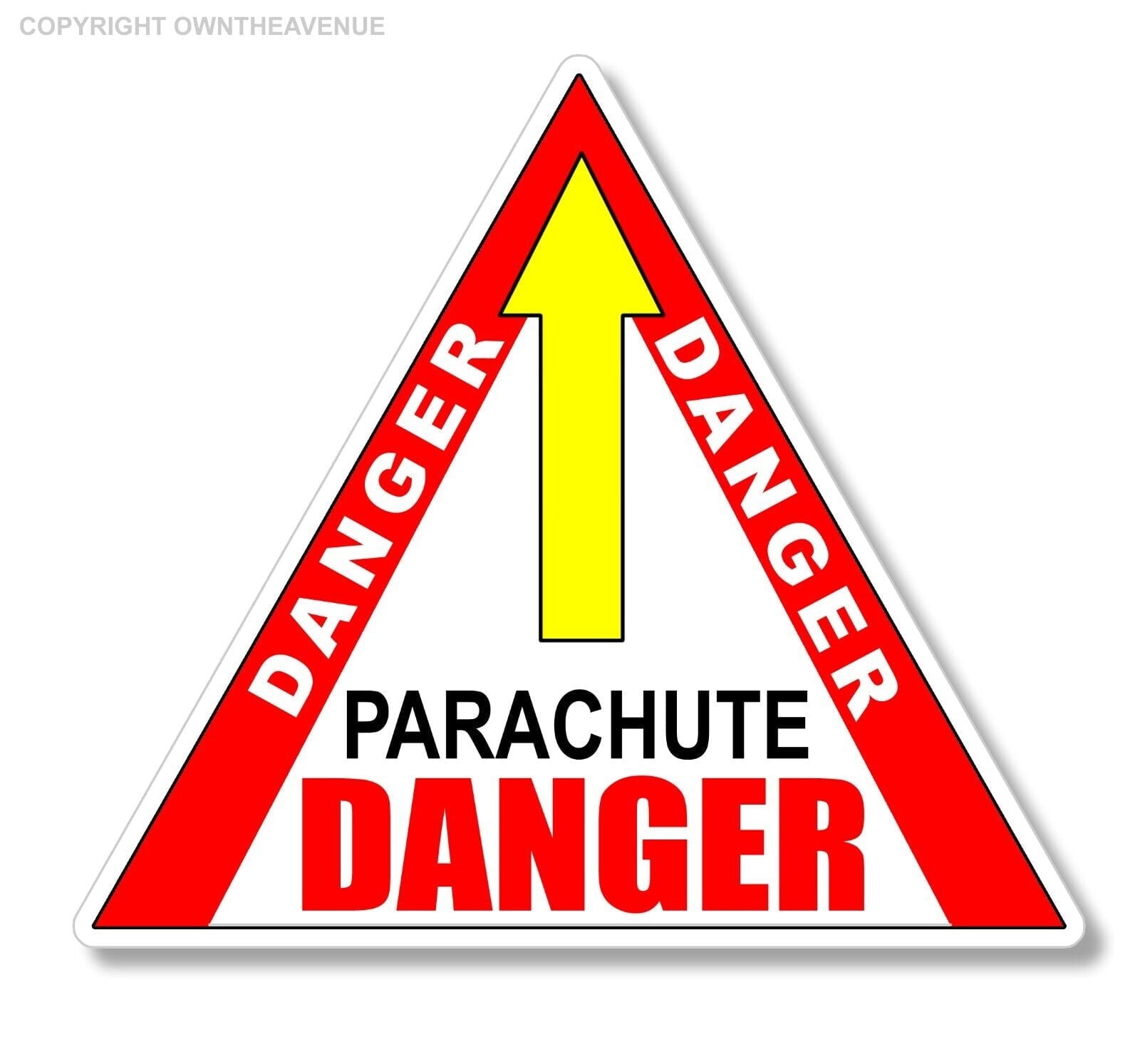 Airplane aircraft airport plane parachute danger warning sticker decal ...