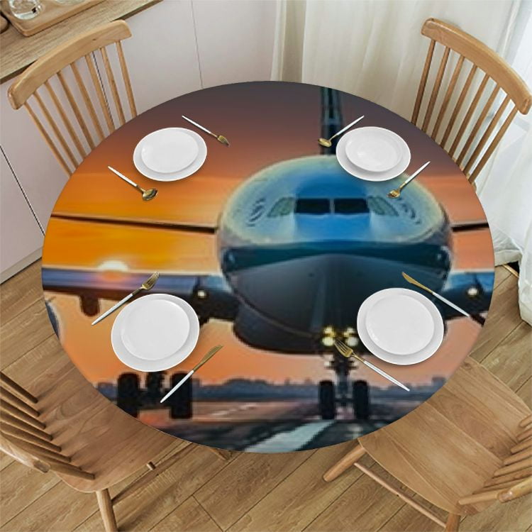 Airplane in The Evening Light Print Stretch Table Covers,Elastic Edged ...